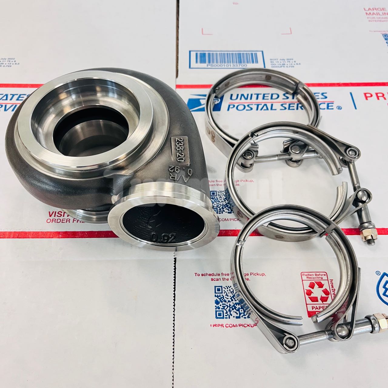 Stainless Steel Turbine Housing for G25-550 A/R 0.92 + V-Band Reverse ...